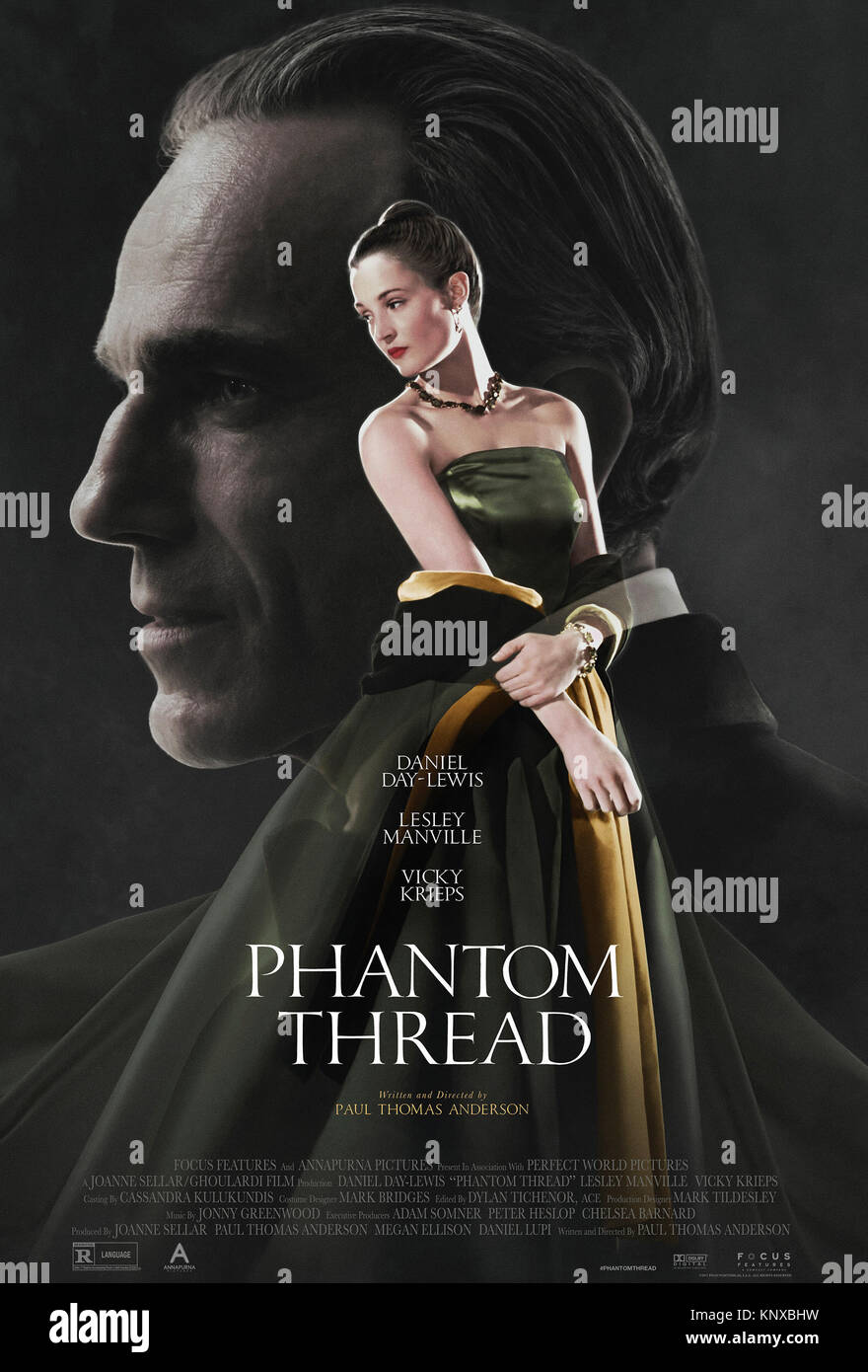 PHANTOM THREAD, US poster, from left: Daniel Day-Lewis, Vicky Krieps ...