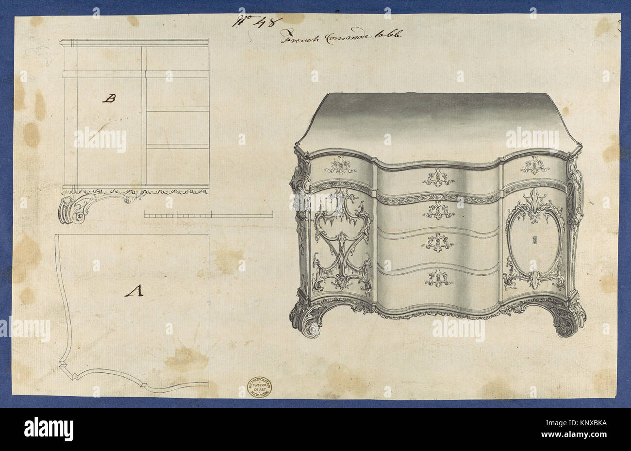 French Commode Table, from Chippendale Drawings, Vol. II MET DP118203 ...