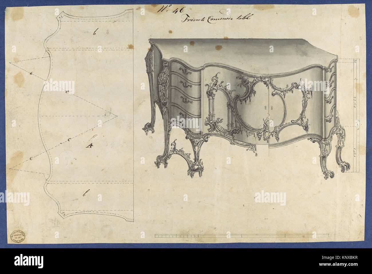 French Commode Table, from Chippendale Drawings, Vol. II MET DP118205 ...