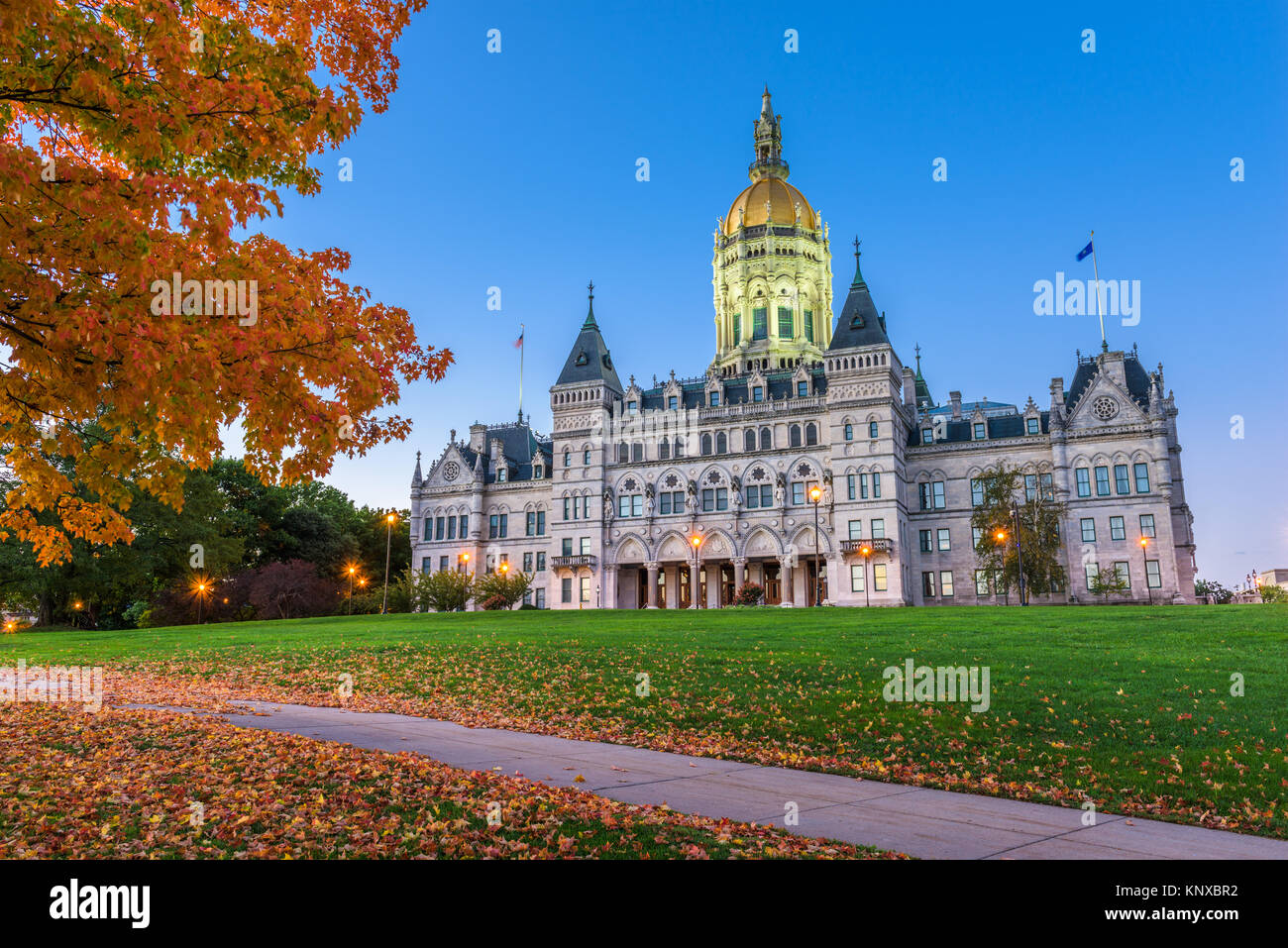 Connecticut State Capitol in Hartford, Connecticut, USA during autumn ...