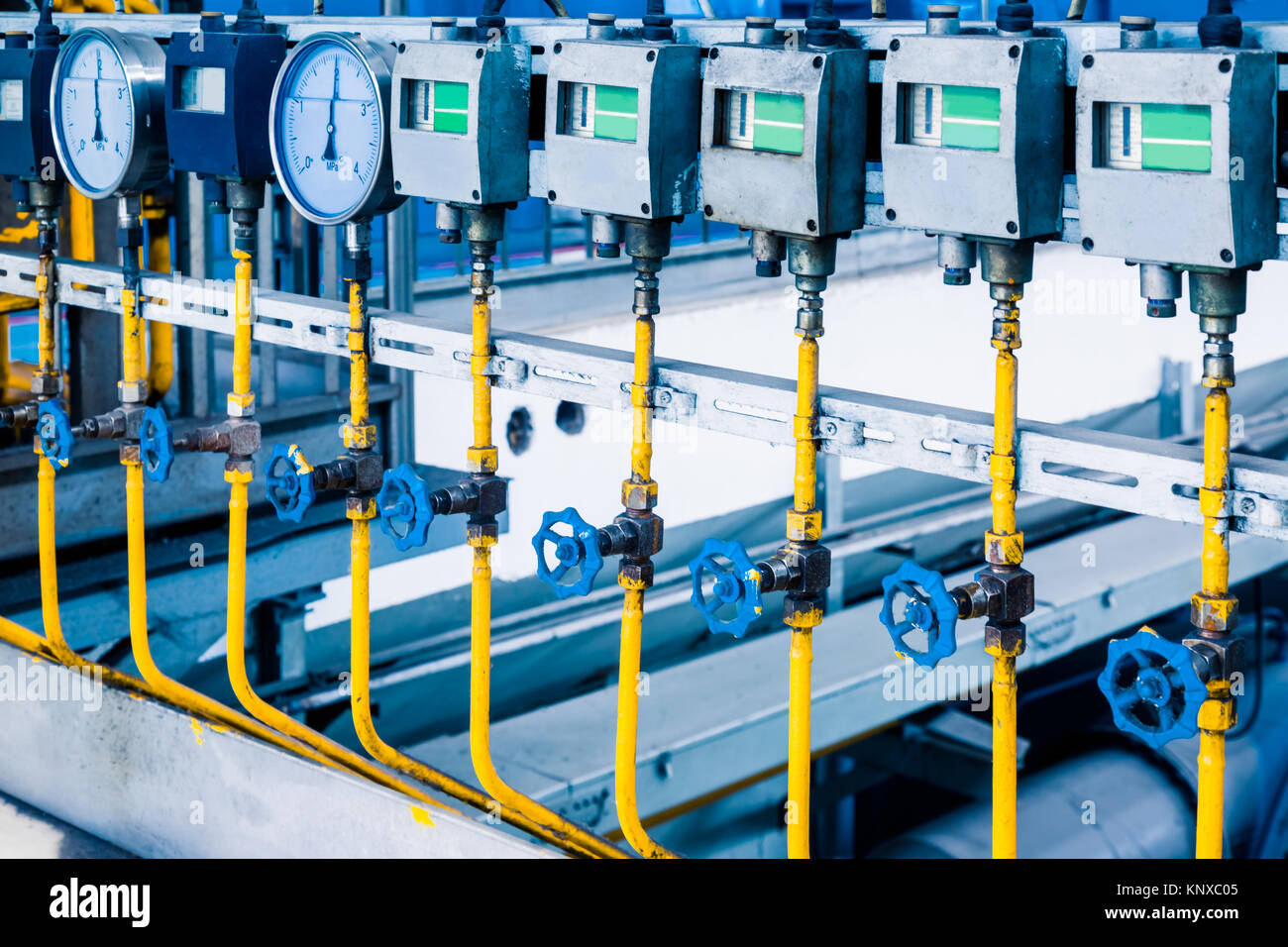 steel pipelines and cables in a plant,Industrial zone Stock Photo - Alamy