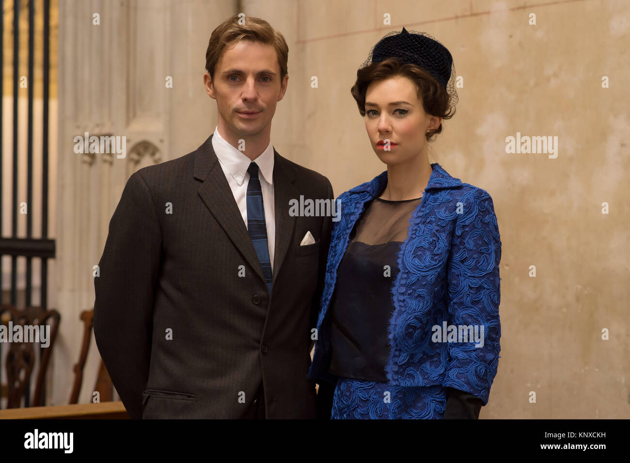 THE CROWN, (from left): Matthew Goode, Vanessa Kirby, 'Mystery Man ...