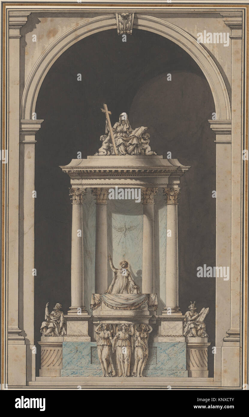 This 18th-century pulpit design by Louis Gustave Taraval features pen ...