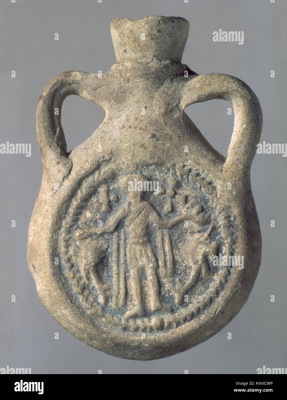 Small ampulla featuring Saint Menas, historically used to store sacred ...