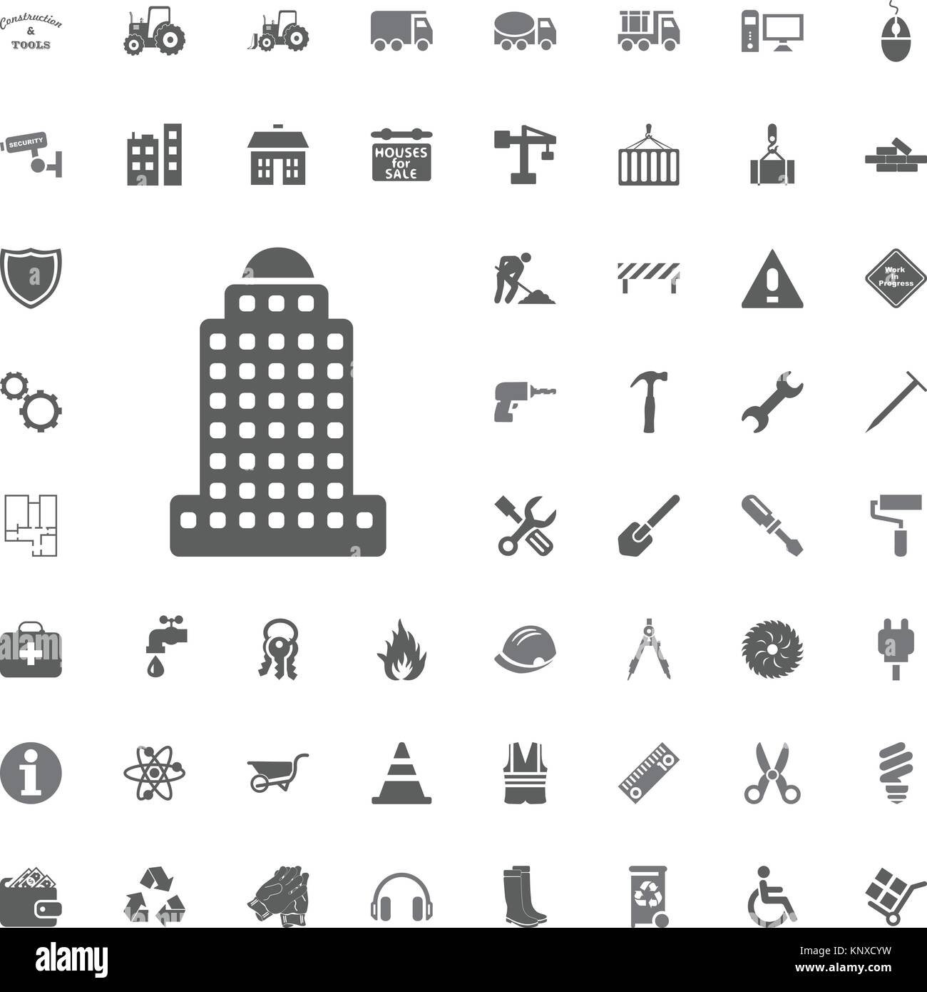 Skytower building icon. Construction and Tools vector icons set Stock ...
