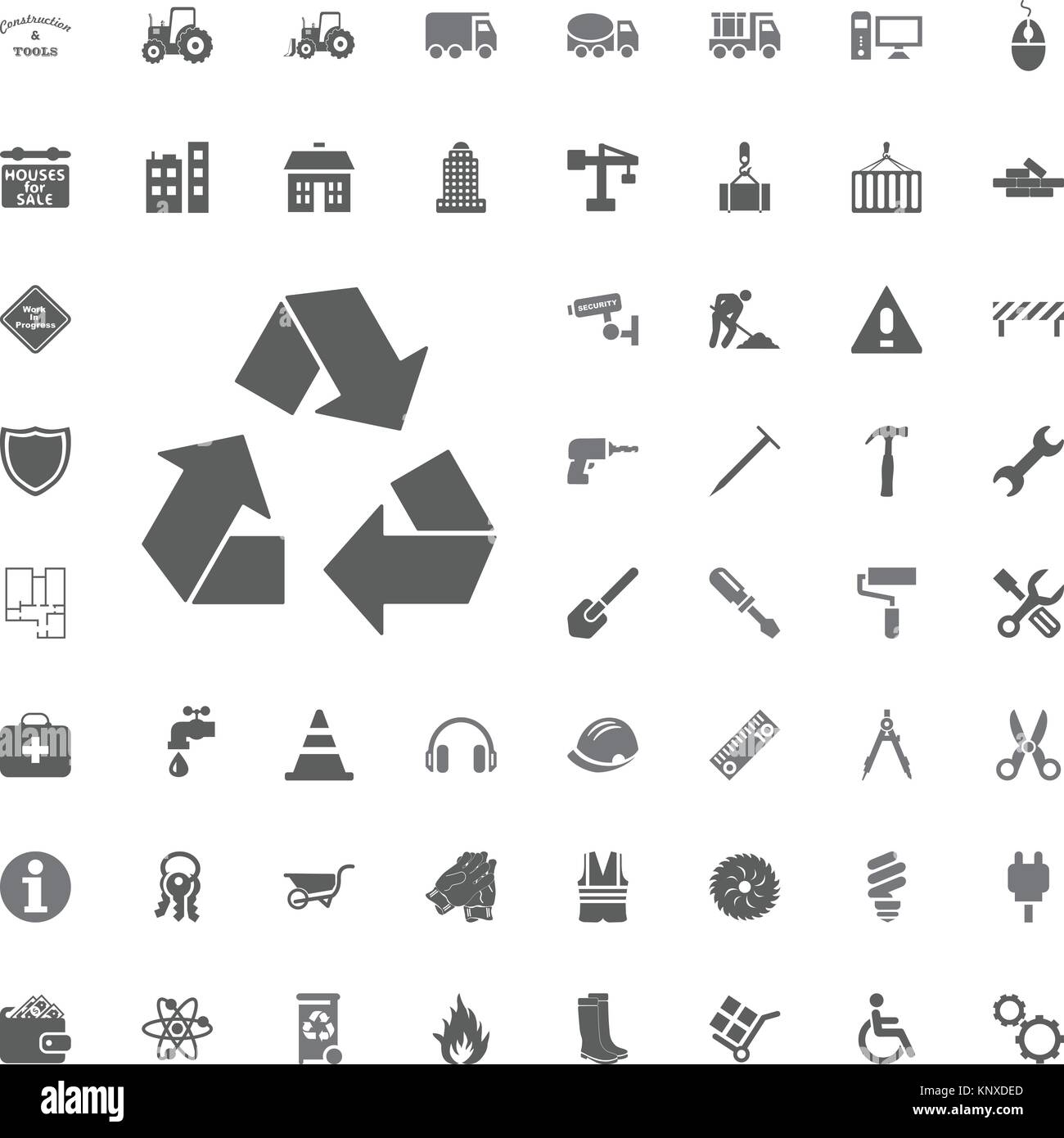 Recycling icon. Construction and Tools vector icons set Stock Vector ...