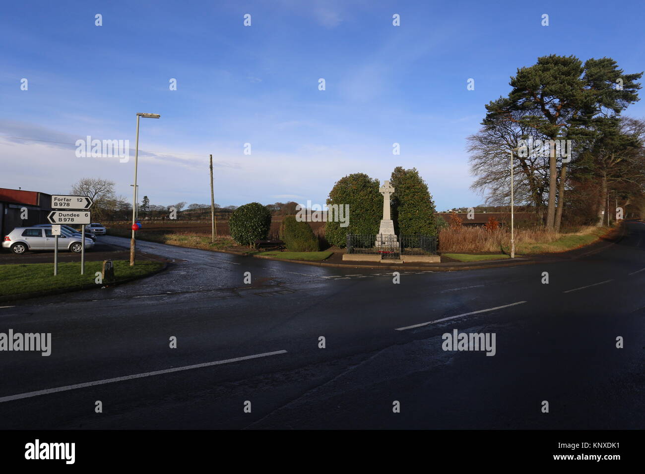 Wellbank war memorial Angus Scotland December 2017 Stock Photo - Alamy