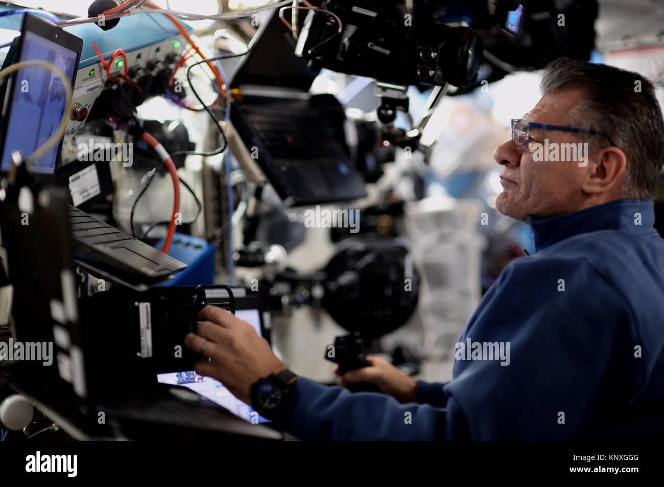 Expedition 53 Italian astronaut Paolo Nespoli practices using the ...