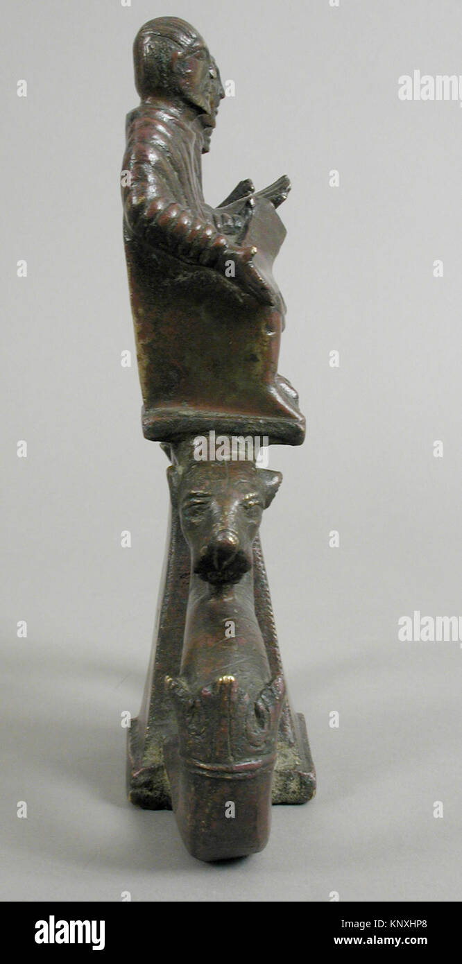 Bronze chariot mount showing three human figures, dated around 300–500 ...