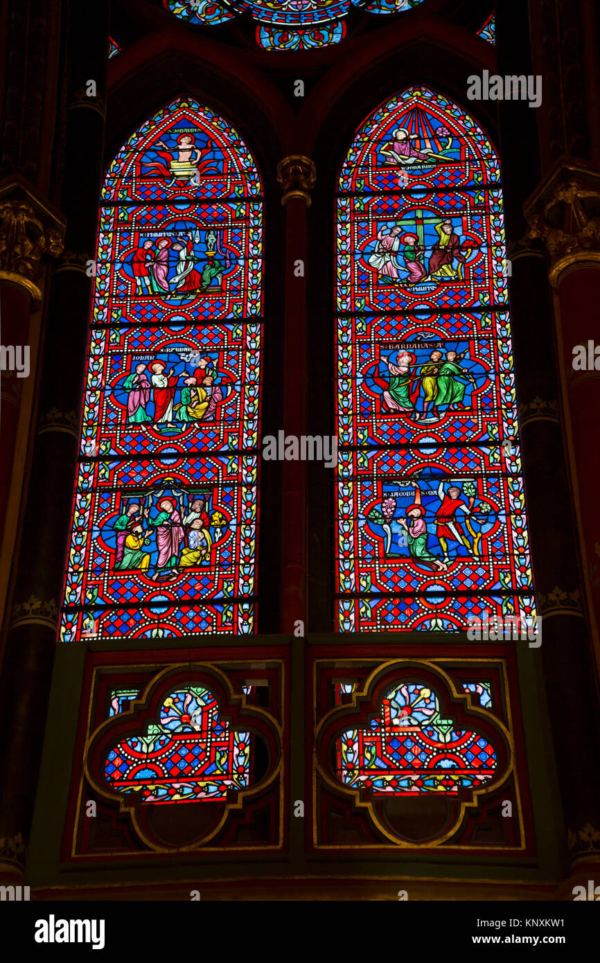 Stained Glass Window, Cathedral Church; Bayonne; France Stock Photo - Alamy