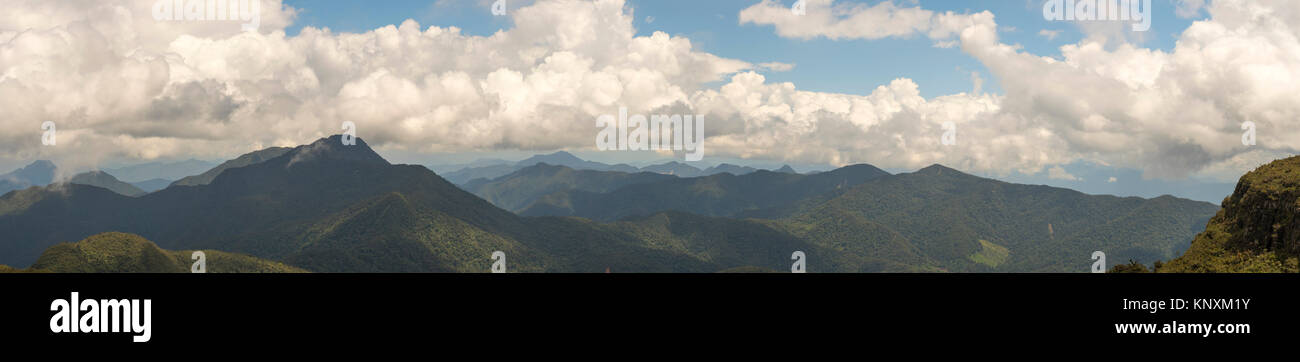 A band of cumulus clouds forming over the Cordillera del Condor on the ...