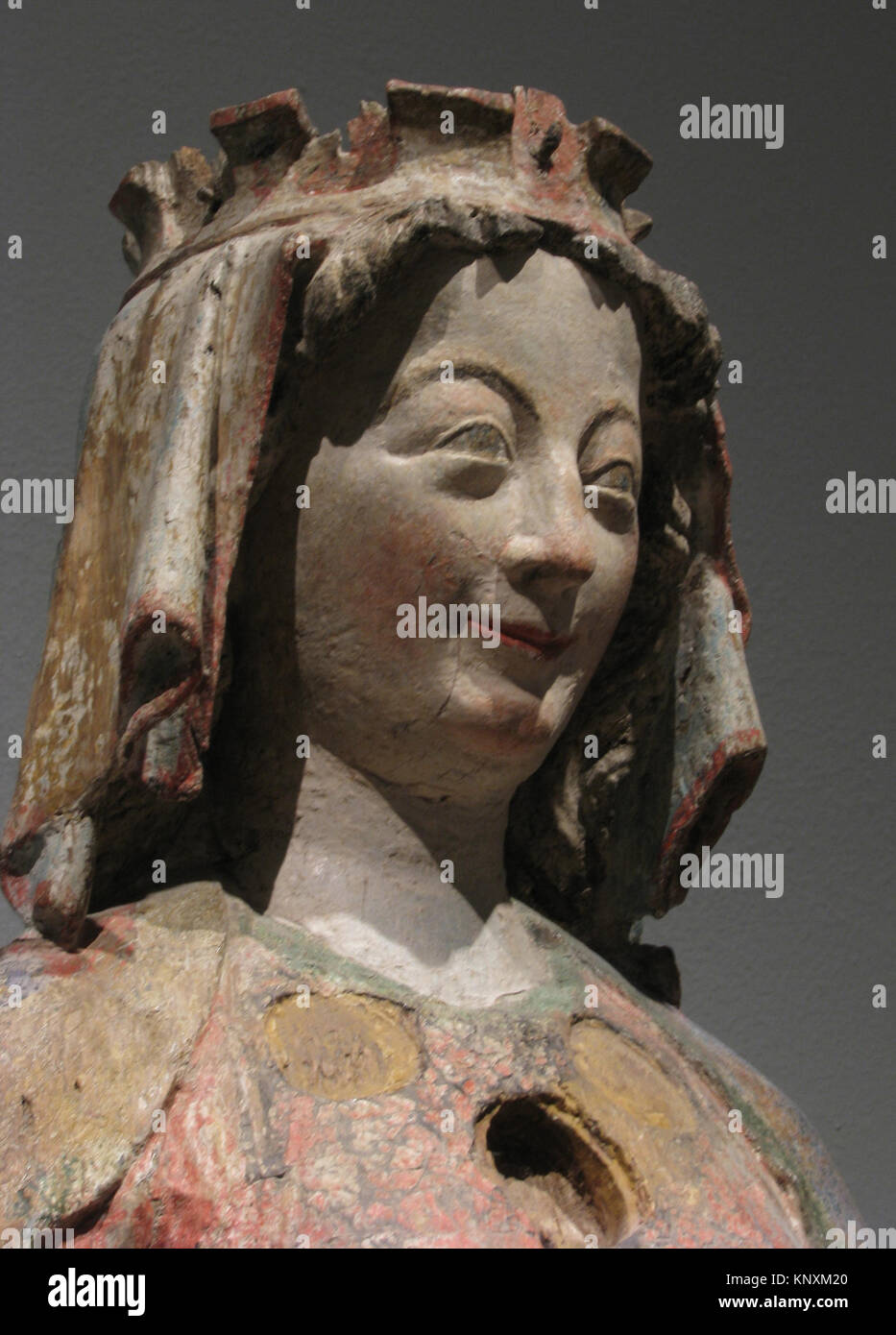 Wooden panel showing the Virgin Mary seated with the Christ Child ...