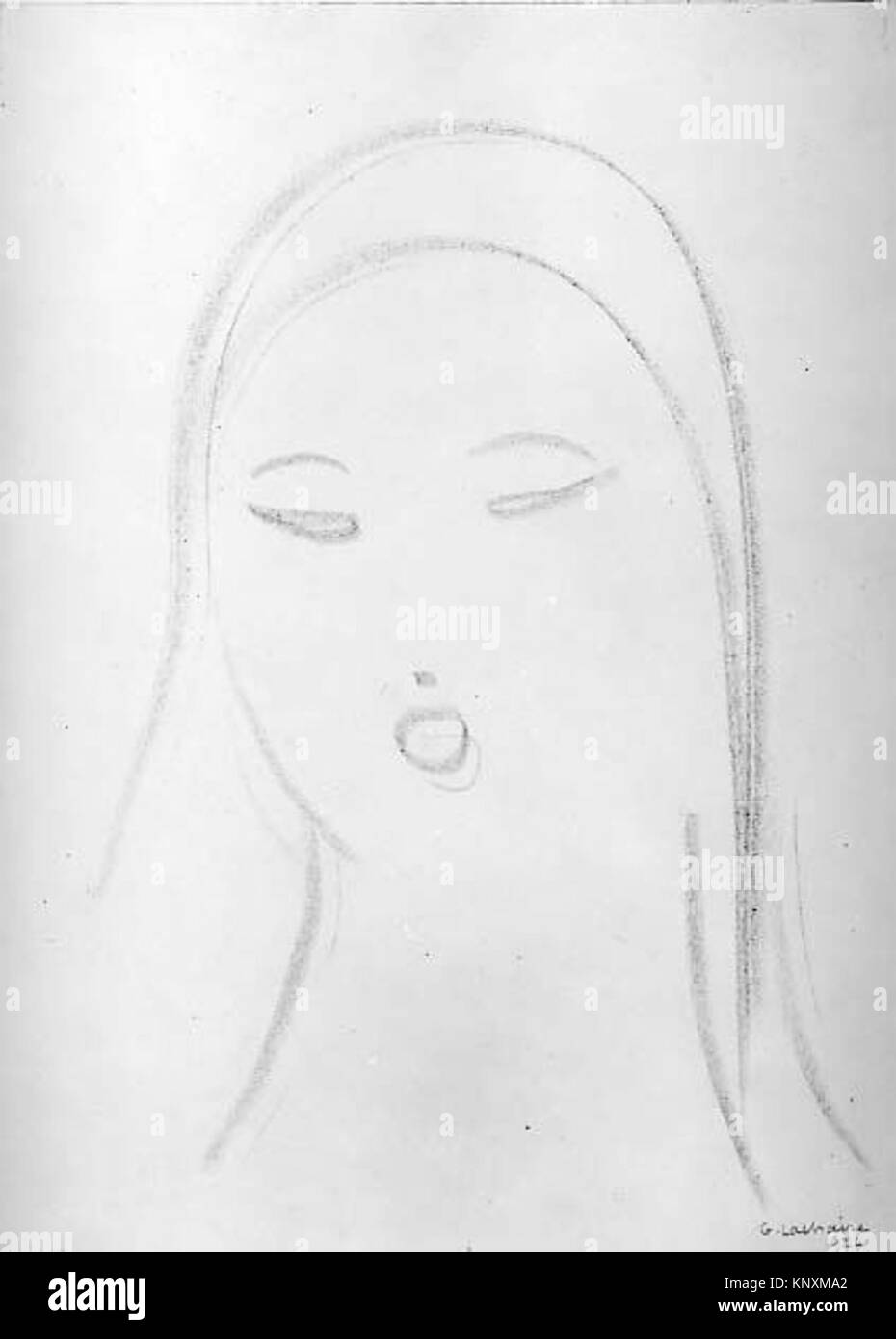 This MET artwork depicts the head of a woman, focusing on facial ...