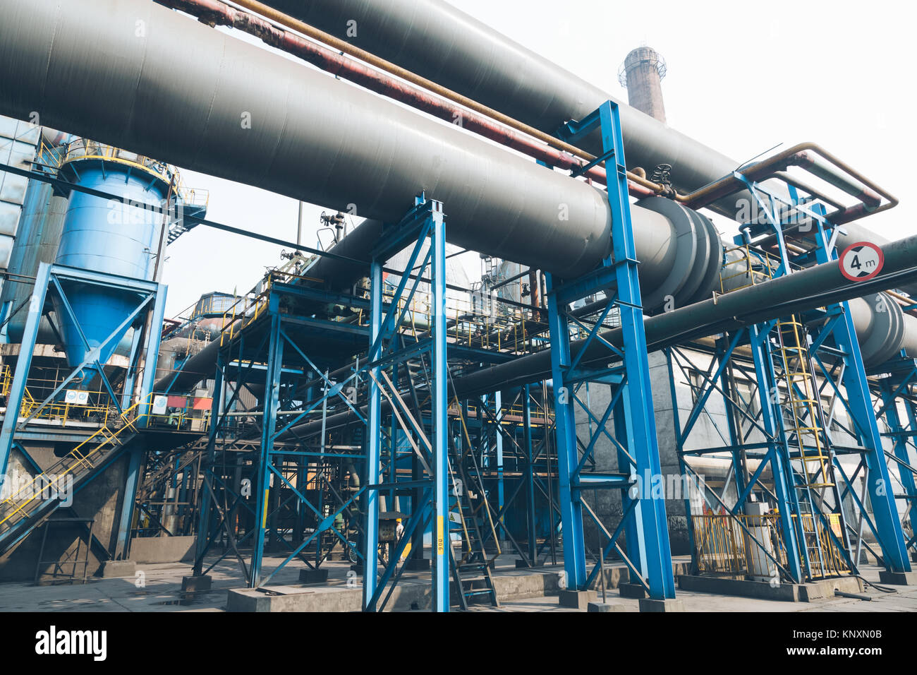 steel pipelines and cables in a plant,Industrial zone Stock Photo - Alamy