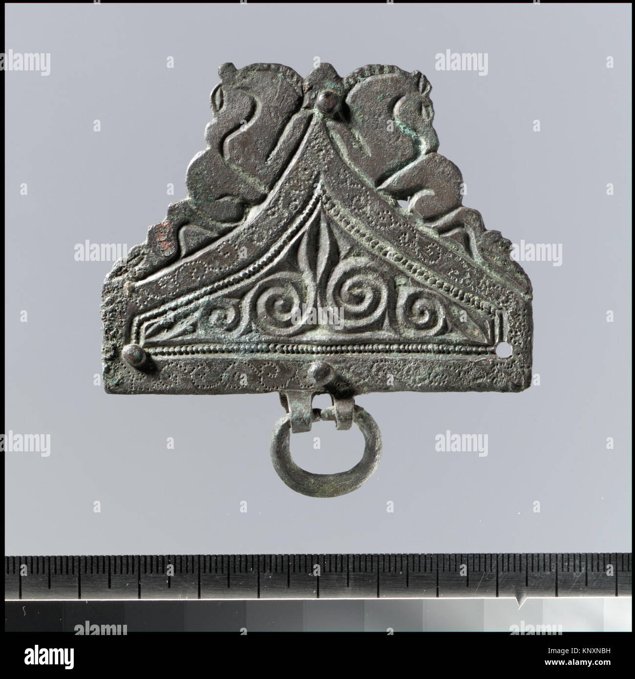 A 4th-century Late Roman copper alloy belt mount, catalogued DP30089 ...