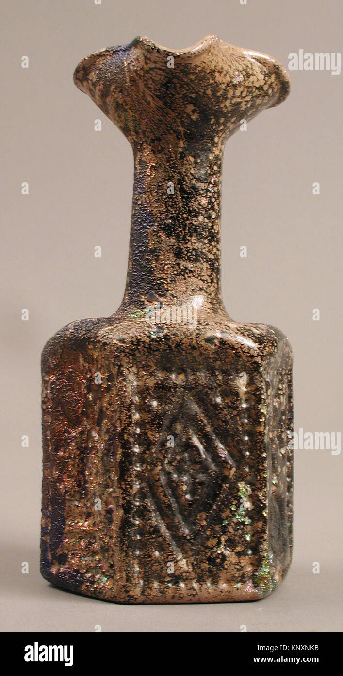 Museum Byzantine hexagonal jug from 500–650 CE, made of moulded glass ...