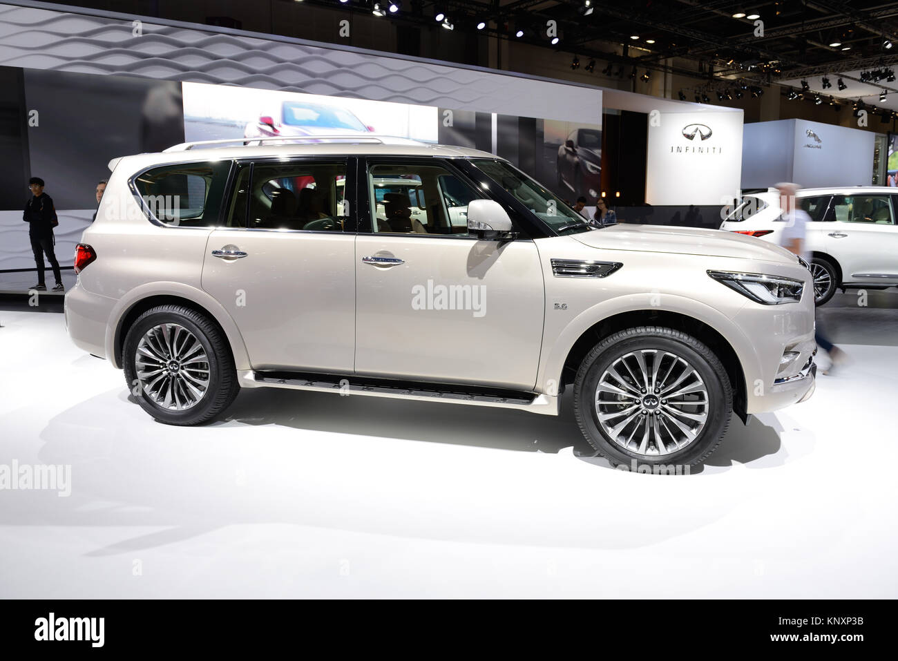 DUBAI, UAE - NOVEMBER 18: The Infiniti QX 80 SUV is on Dubai Motor Show ...