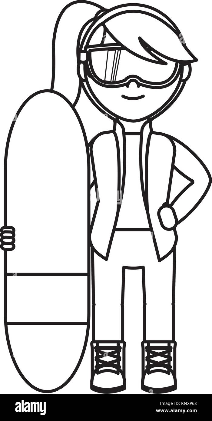 Girl snowboard design Stock Vector Images - Alamy