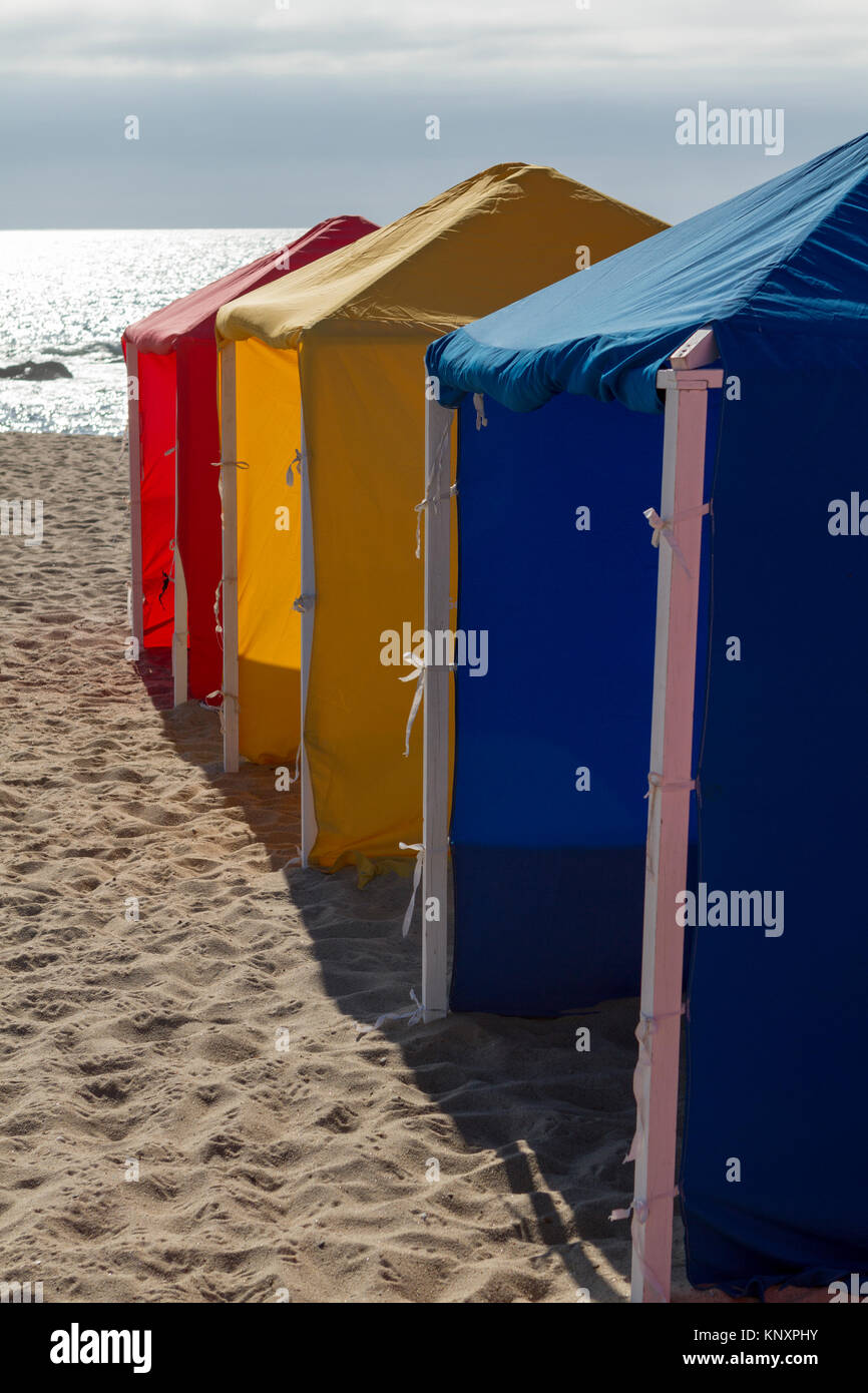 Colored tents in the beach Stock Photo - Alamy