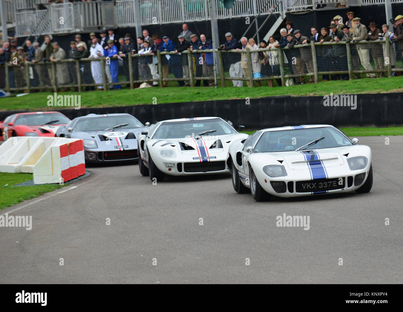 Nick Finburgh, Chris Wood, GT40, lead the pack through the chicane ...