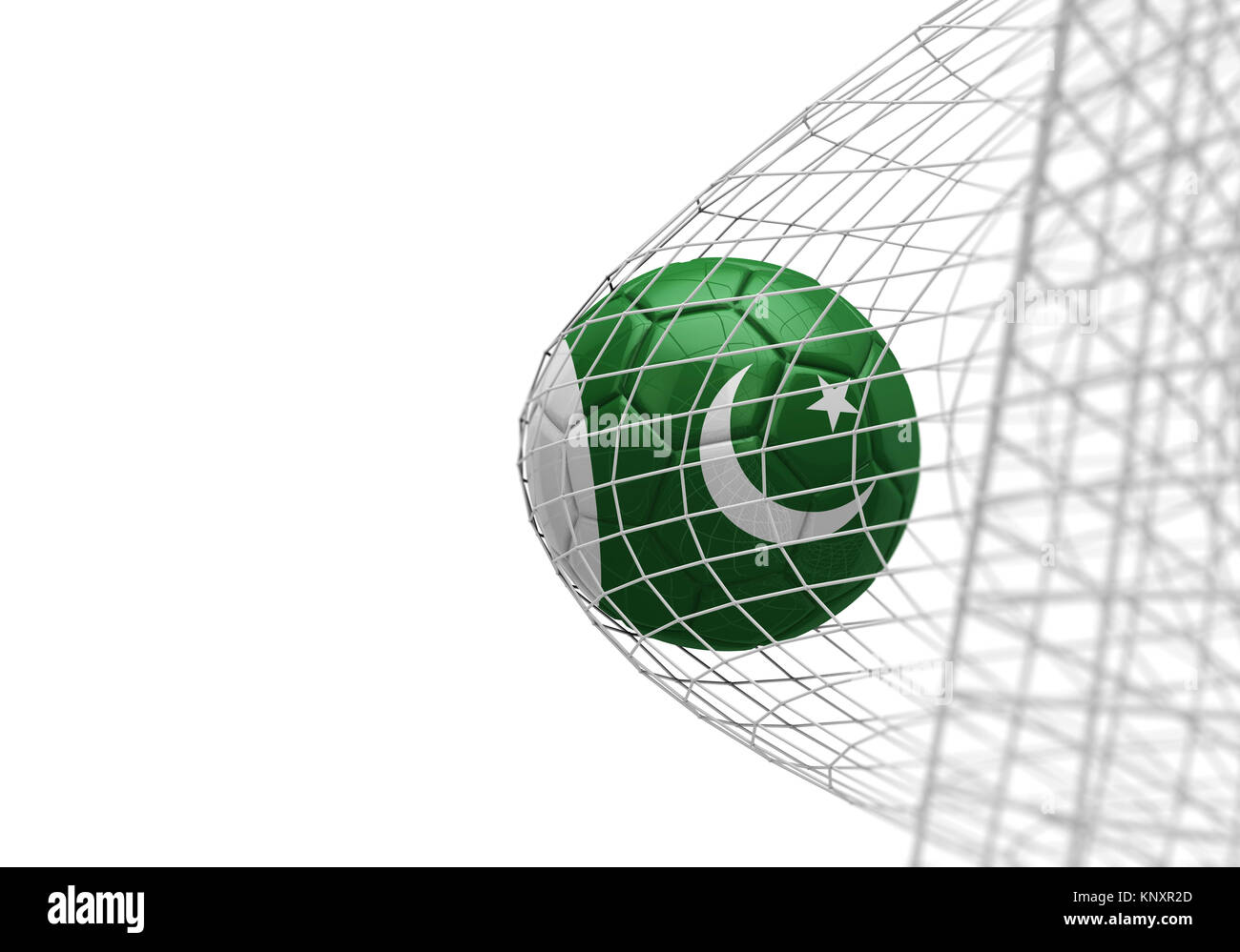 Pakistan flag soccer ball scores a goal in a net Stock Photo - Alamy
