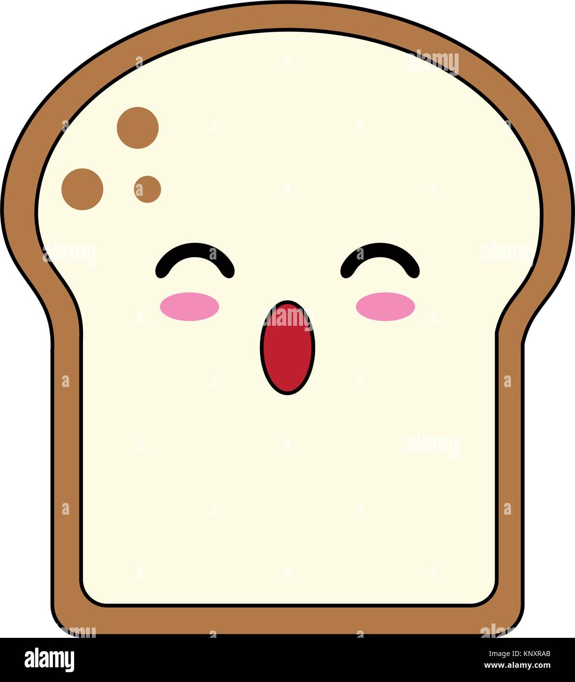Slice of bread cute kawaii cartoon vector illustration icon Stock ...