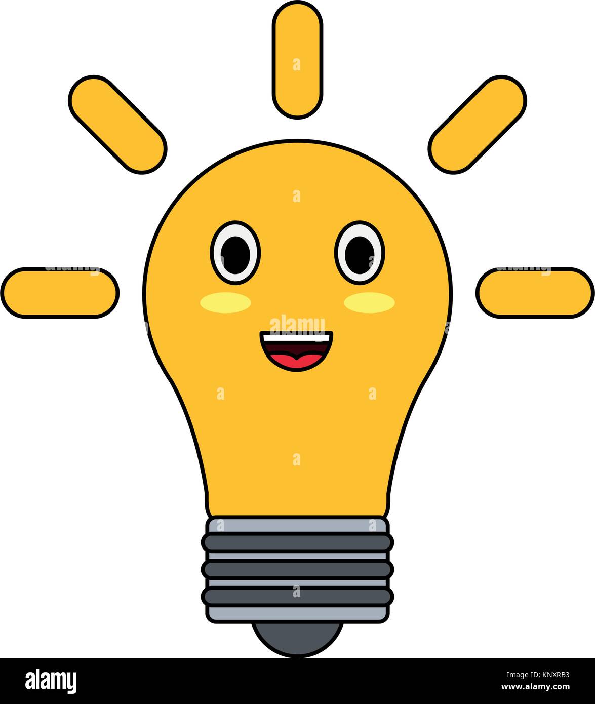 Bulb light energy cute kawaii cartoon vector illustration icon Stock ...