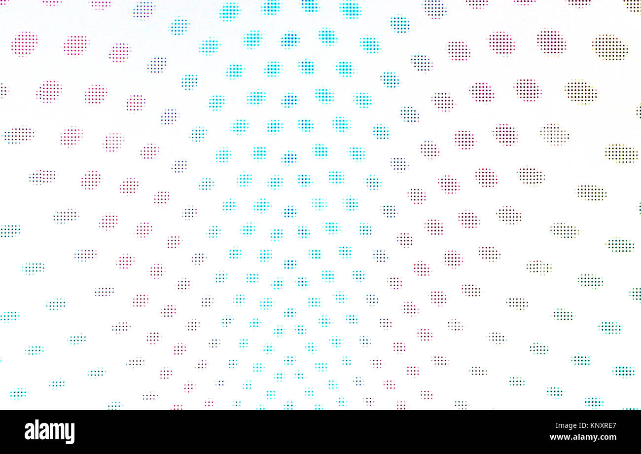 Round colored lights on a white background used in clubs and in concert ...