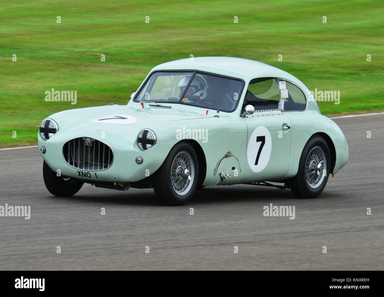 Stuart Dean, Jacobs MG Coupe, showing the marks of someone's tyre that ...