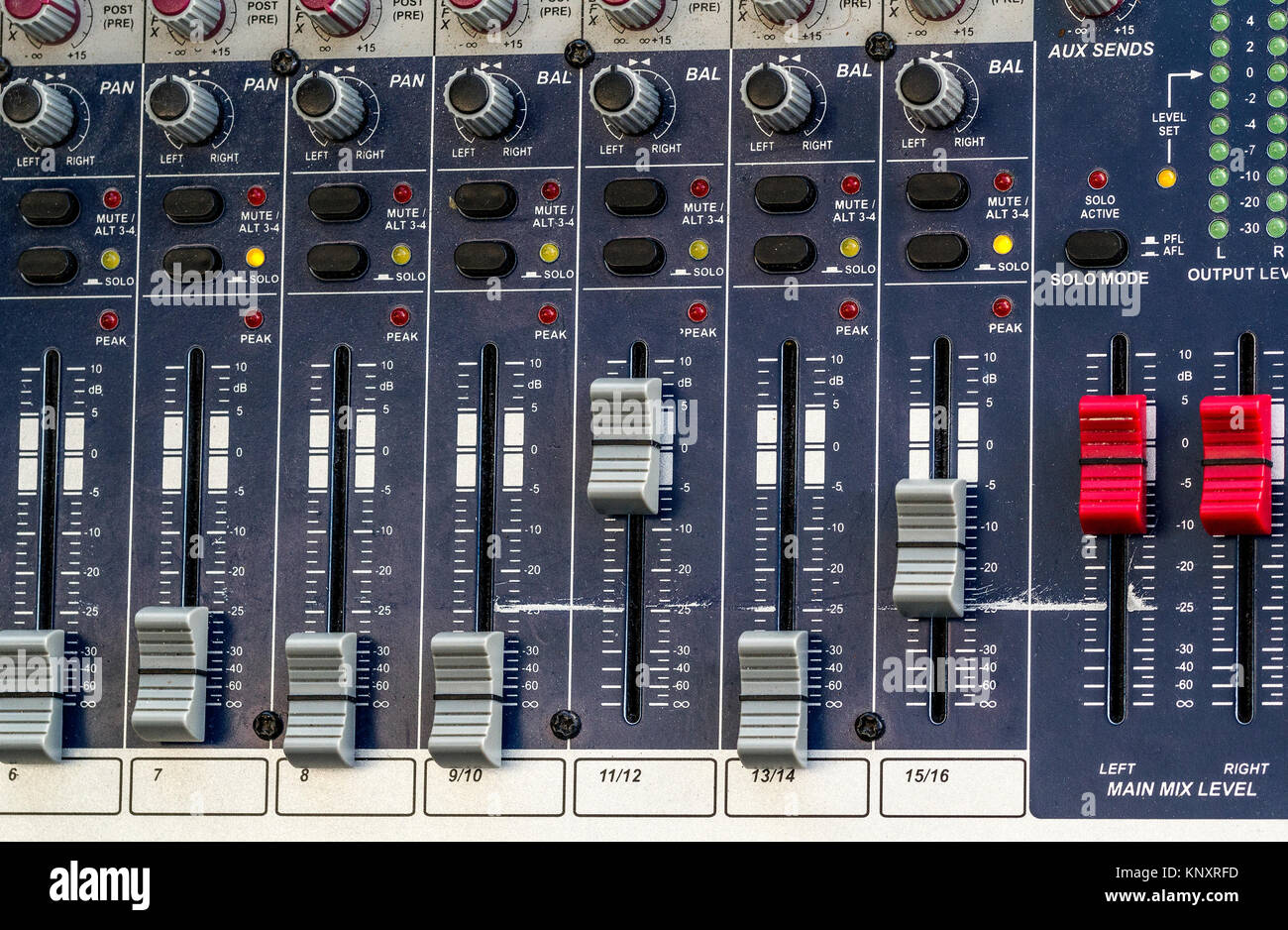 The mixer Panel with more cursor used to create electronic or Rap music ...
