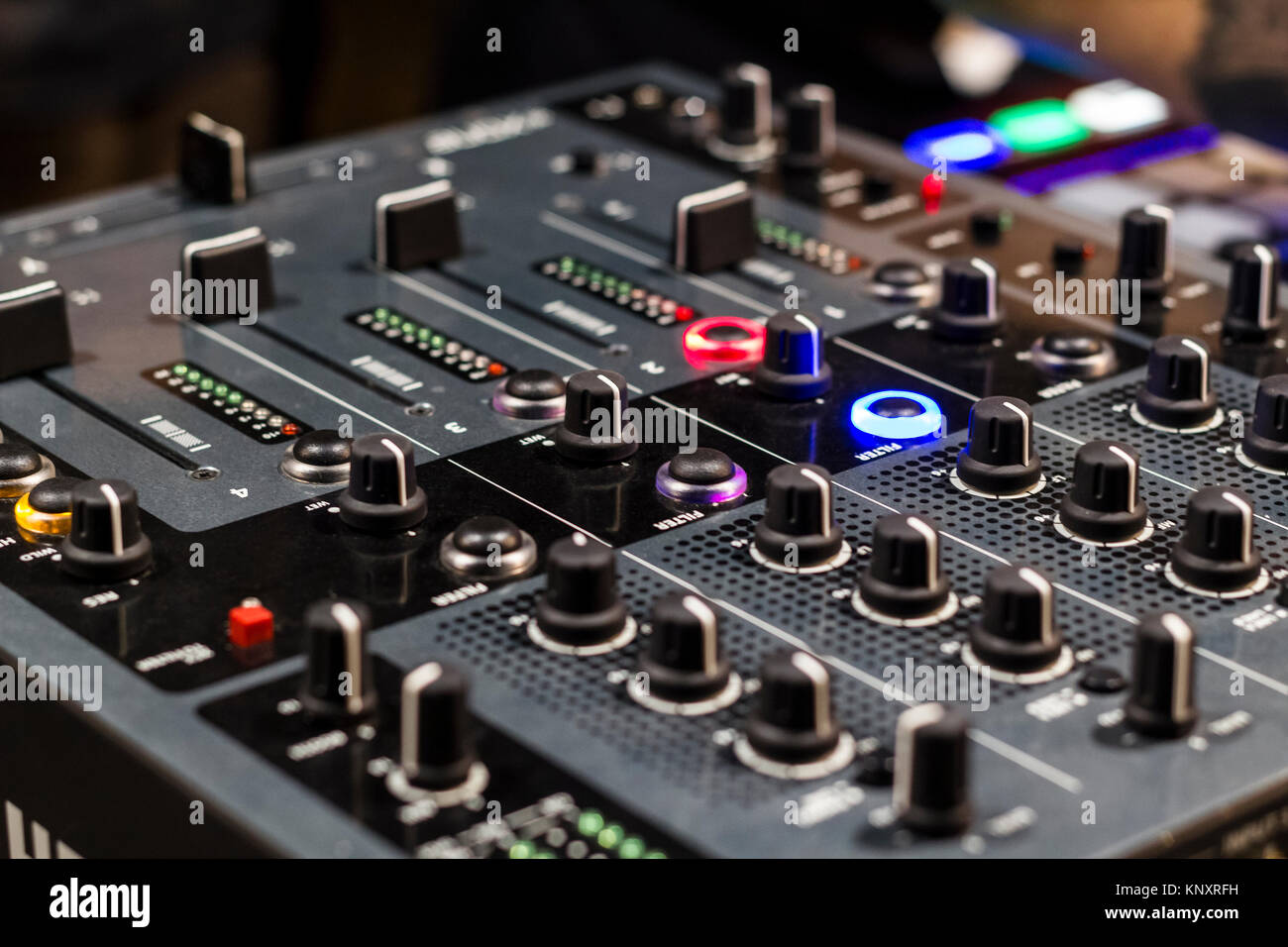 The mixer Panel to create electronic music Stock Photo - Alamy