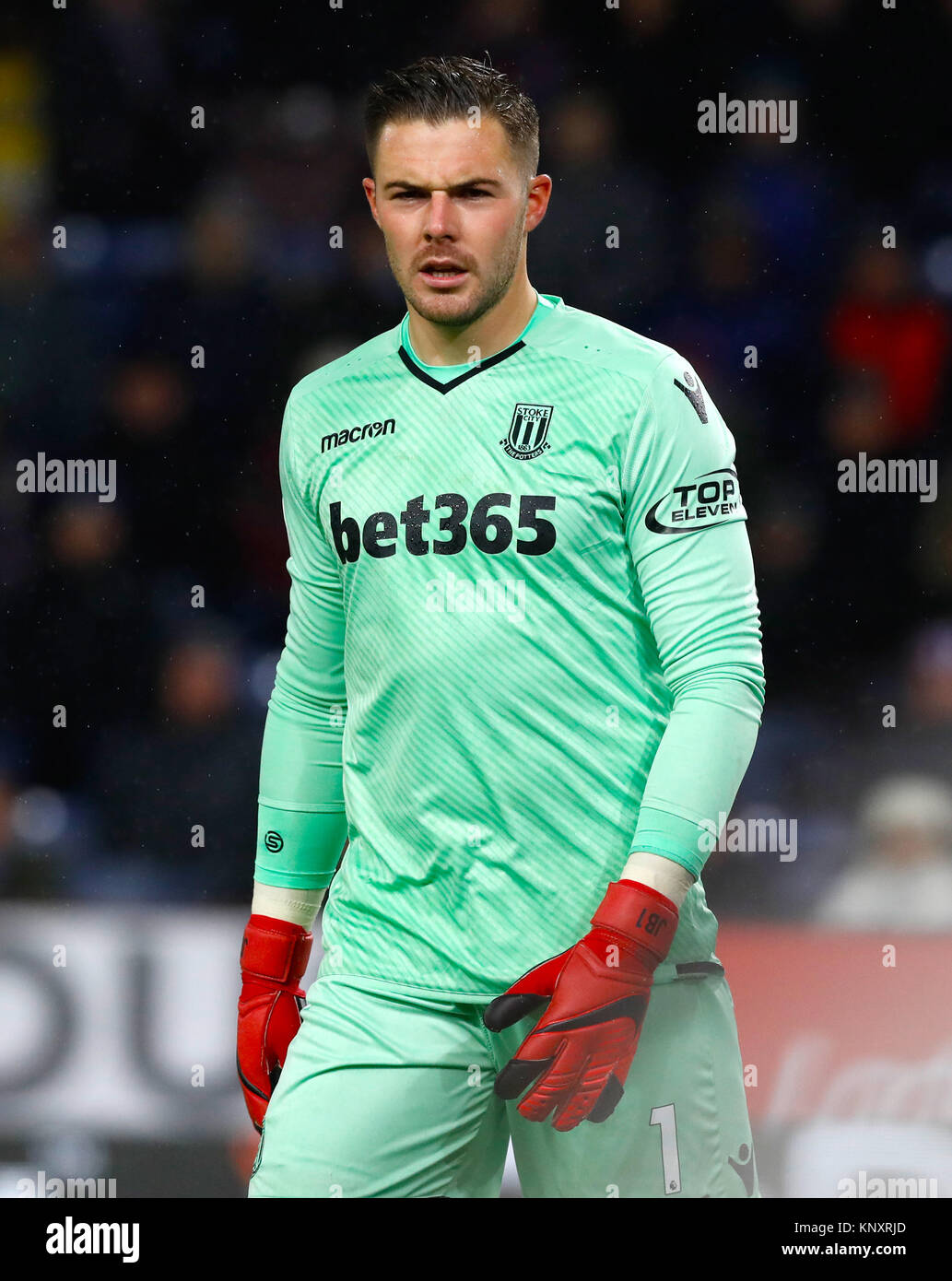 Stoke City goalkeeper Jack Butland during the Premier League match at ...