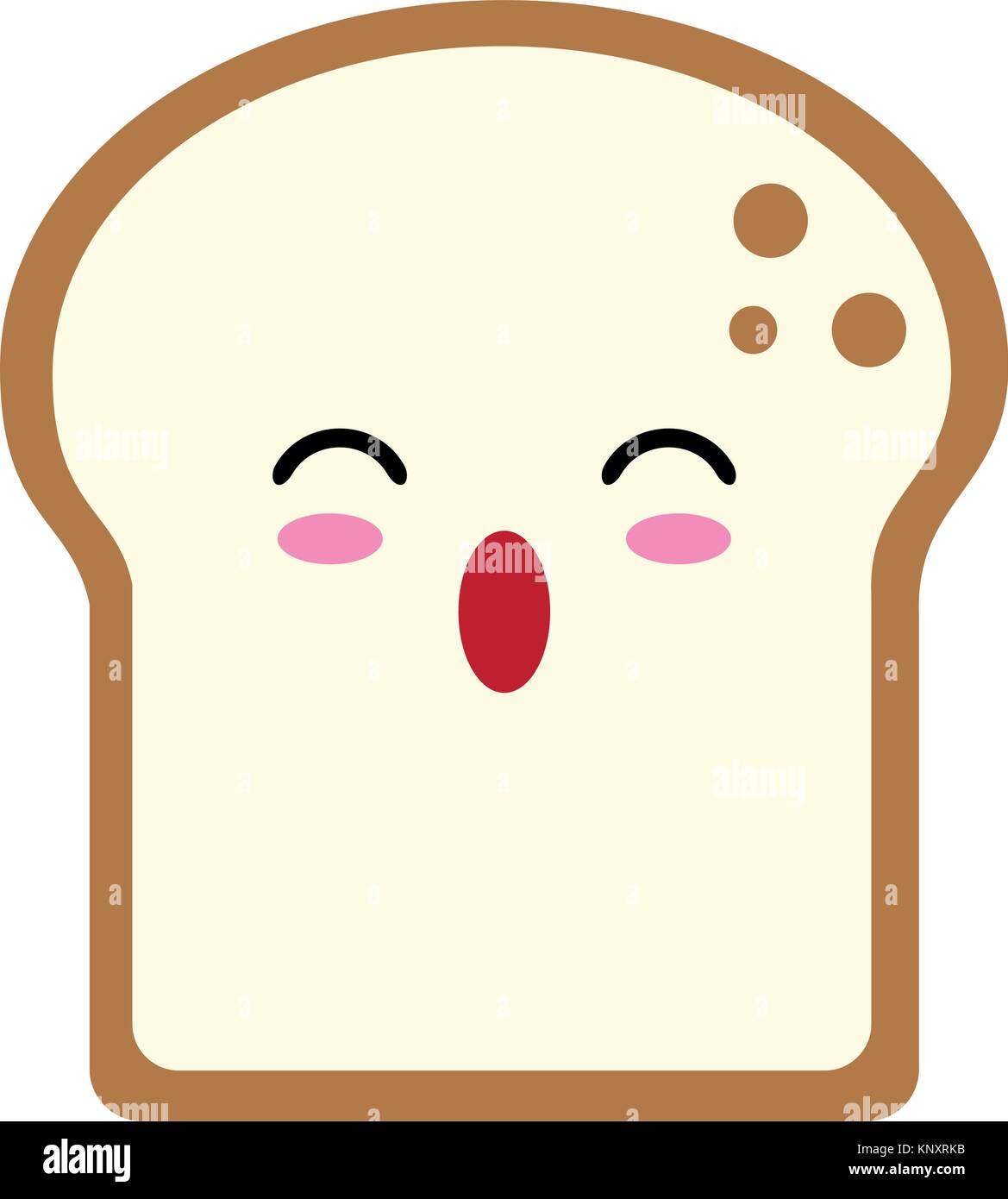 Slice of bread cute kawaii cartoon vector illustration icon Stock ...