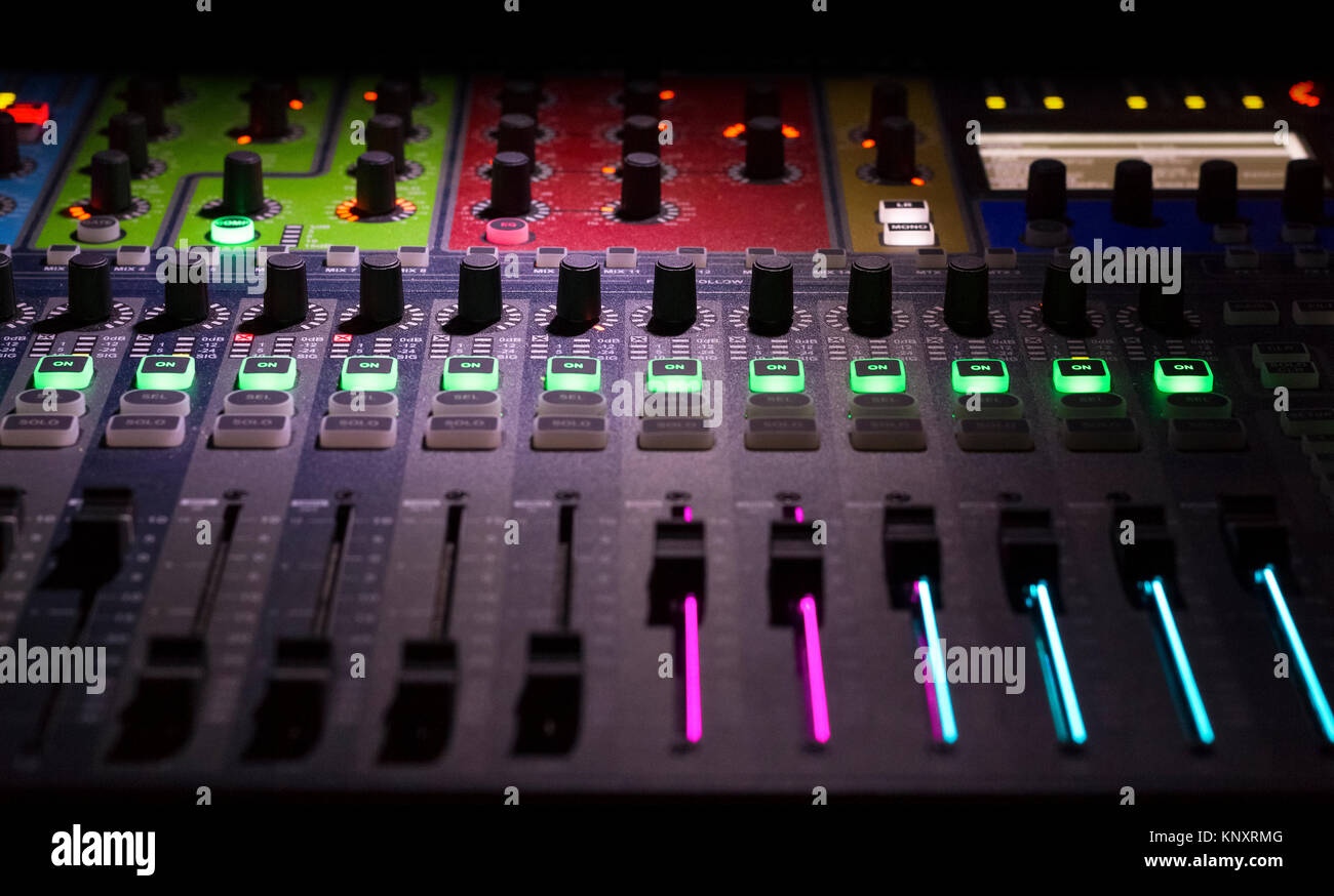 The mixer Panel to create electronic music Stock Photo - Alamy