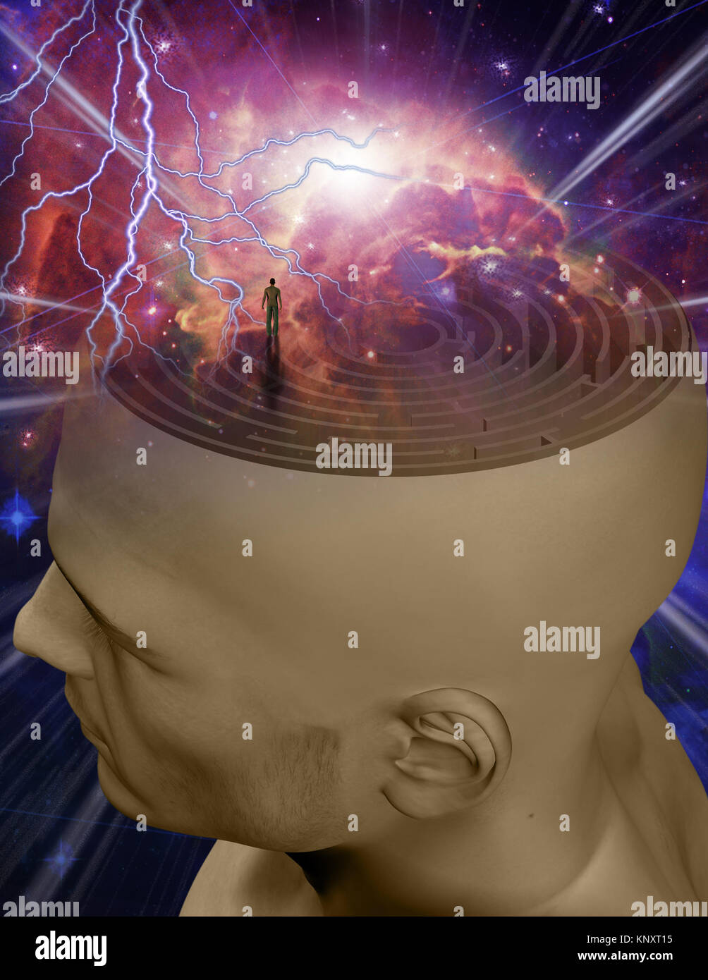Mind Maze and Nebulae Stock Photo - Alamy