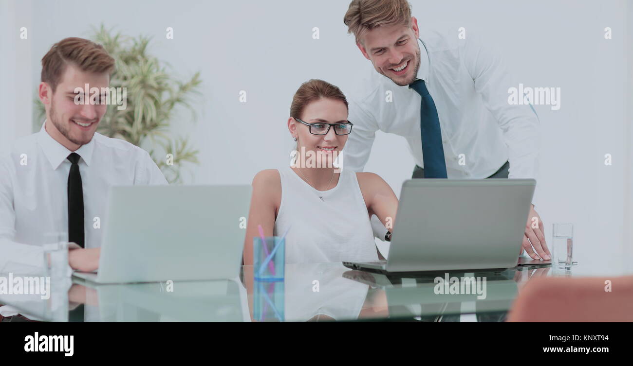 Working process. Business team discussing together business plan Stock ...