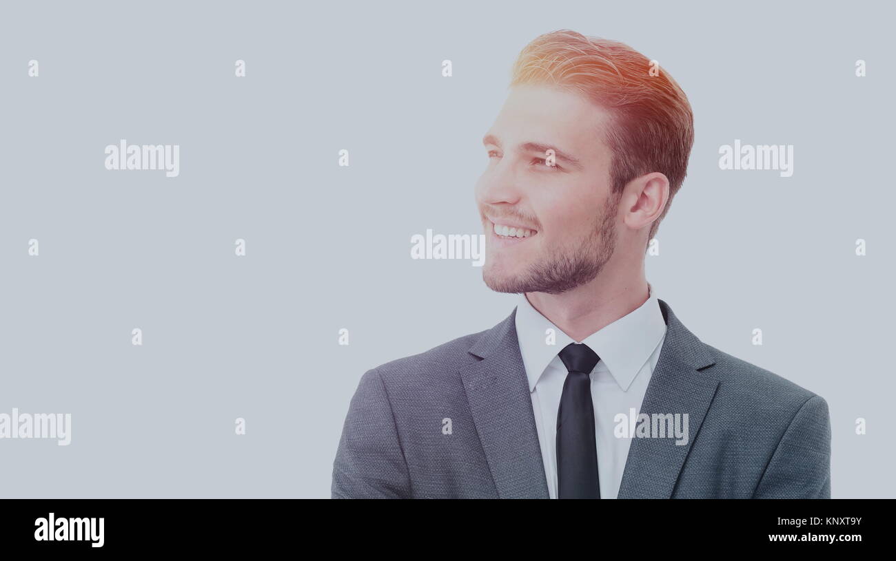 Handsome businessman standing isolated on white background Stock Photo ...