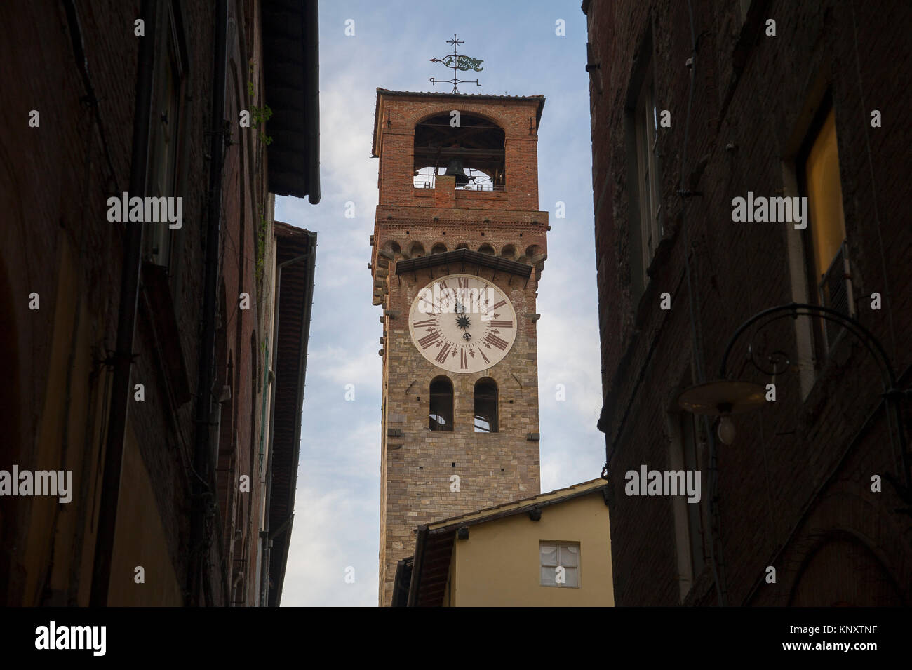 Torre delle Ore (Clock Tower) in Historic Centre in Lucca, Tuscany ...