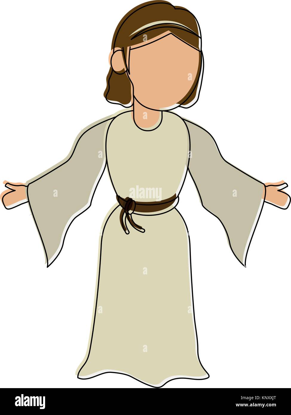 Virgin mary cartoon icon vector illustration graphic design Stock ...