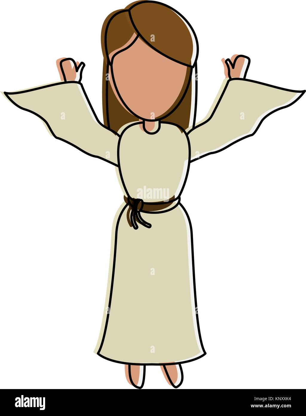 Virgin mary cartoon icon vector illustration graphic design Stock ...