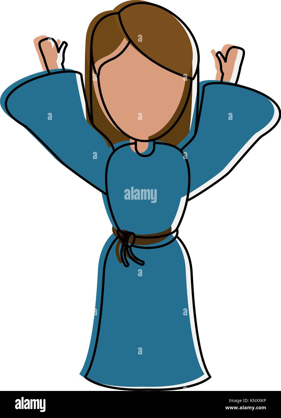 Virgin mary cartoon icon vector illustration graphic design Stock ...