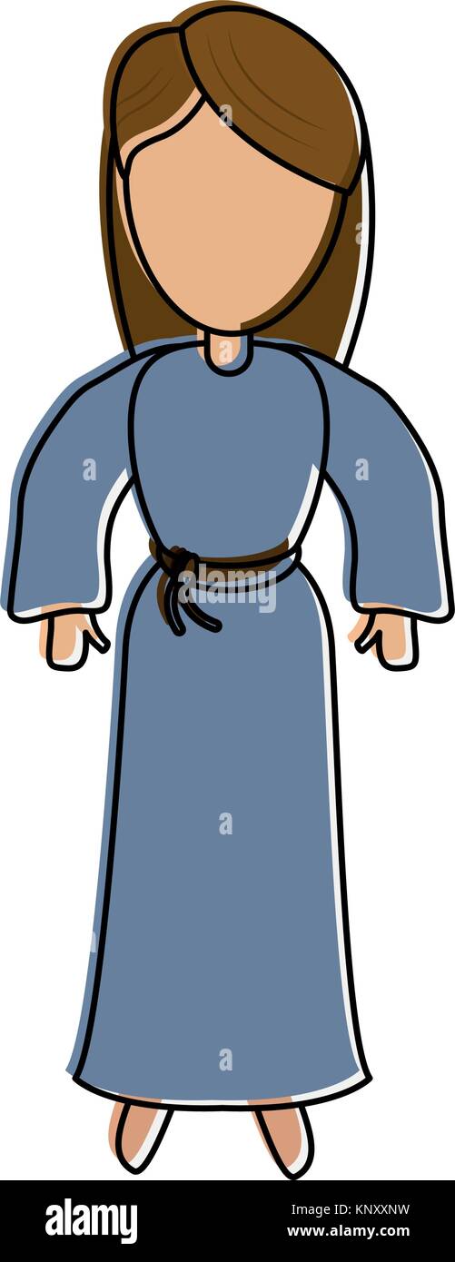 Virgin mary cartoon icon vector illustration graphic design Stock ...