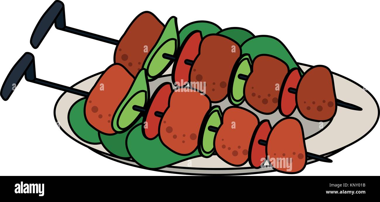 Meat on stick Stock Vector Image & Art - Alamy