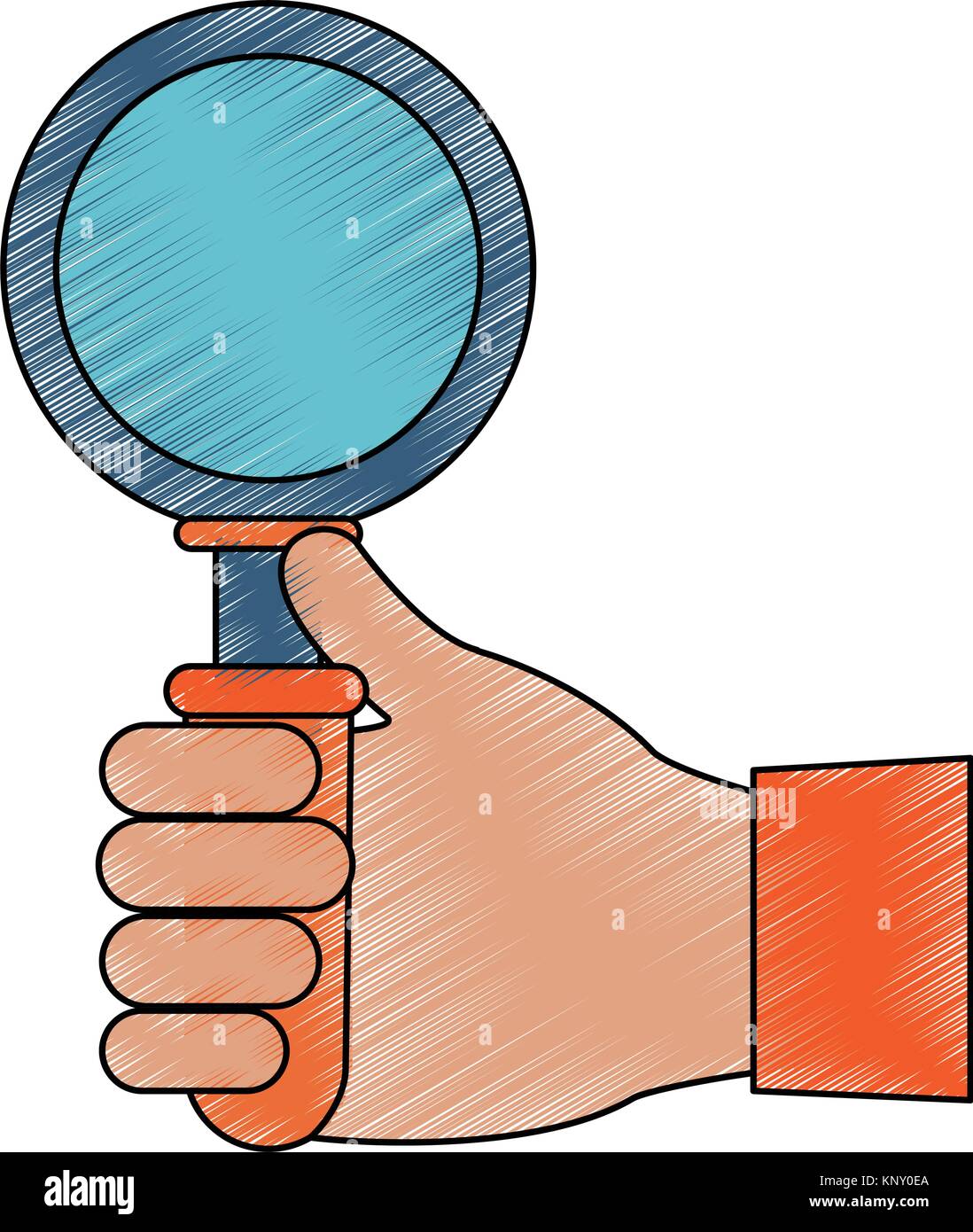 Hand holding magnifying glass Stock Vector Image & Art - Alamy