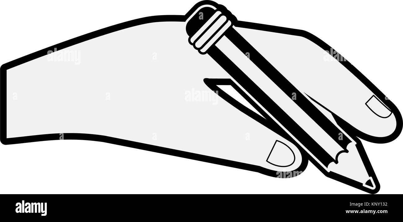 Hand holding pencil Stock Vector Image & Art - Alamy