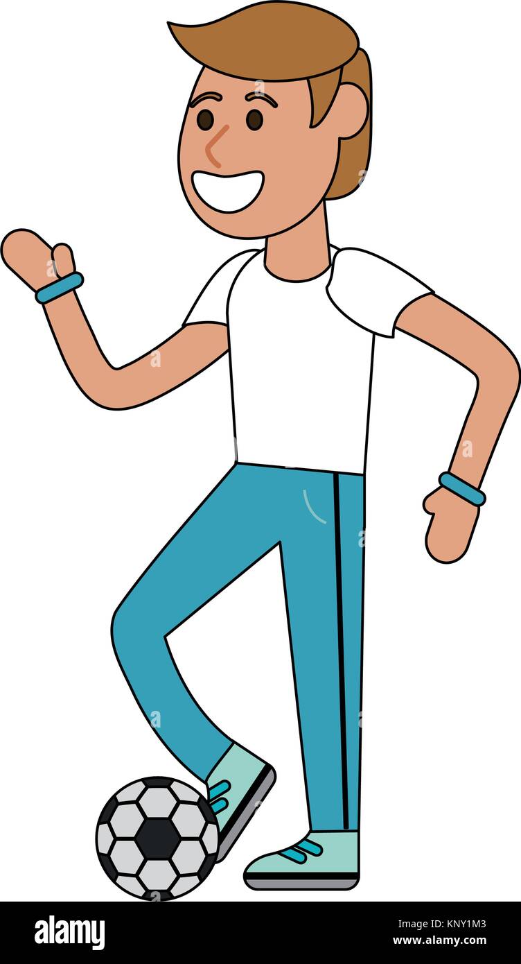 Man playing soccer cartoon Stock Vector Image & Art - Alamy