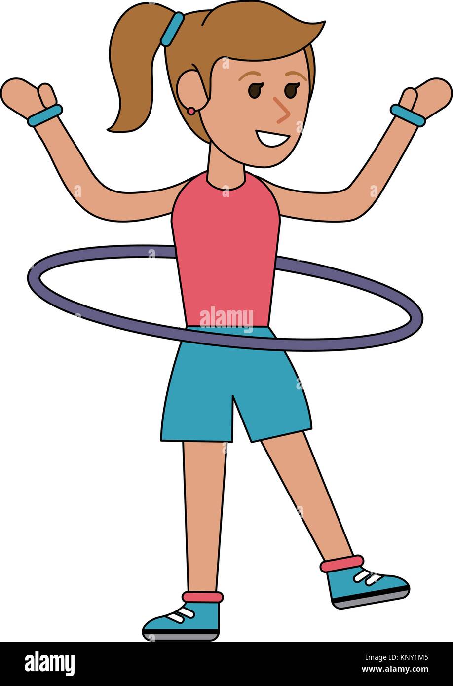 Woman with hula hoop cartoon Stock Vector Image & Art - Alamy