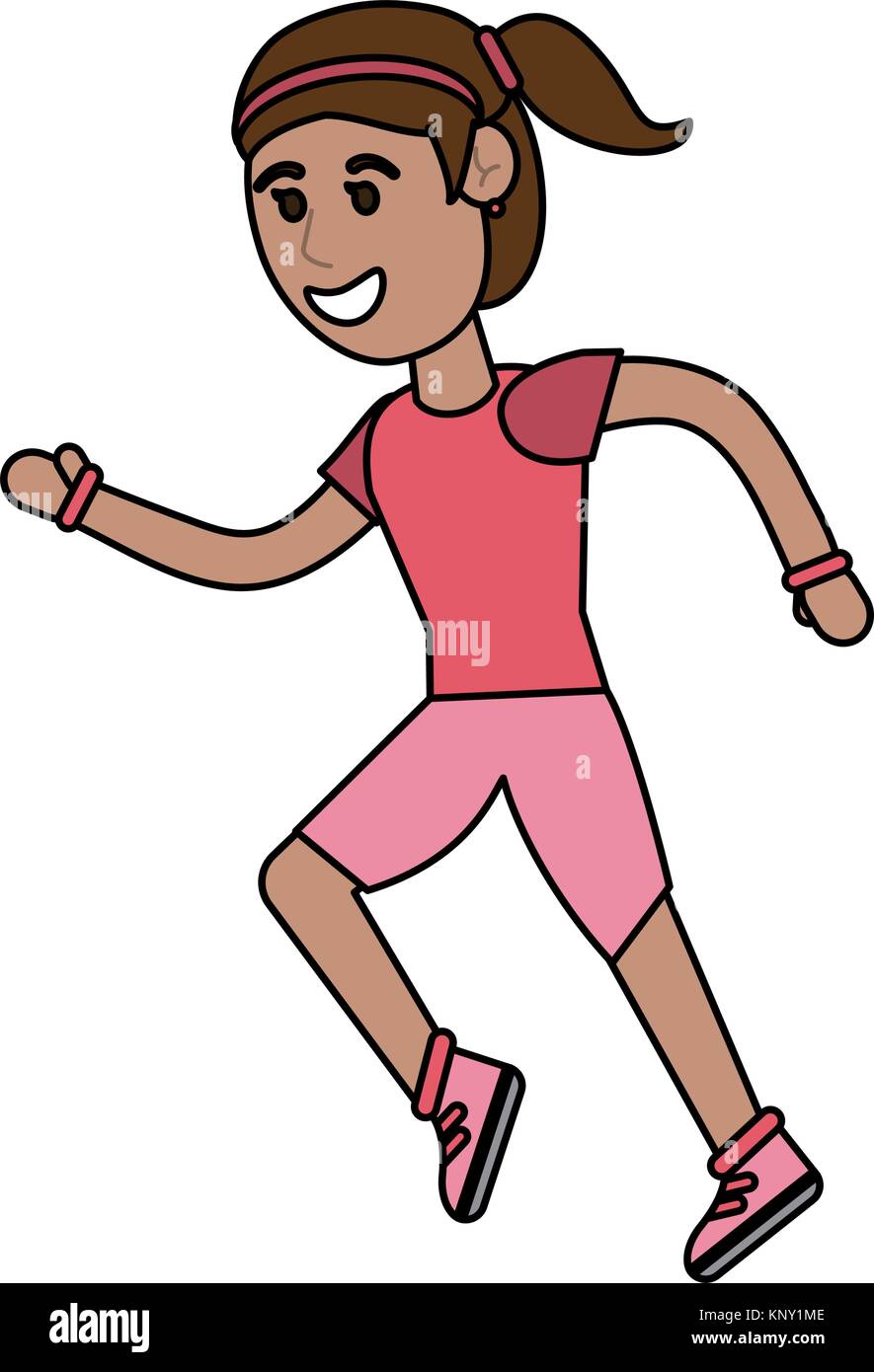 Woman running cartoon Stock Vector Image & Art - Alamy