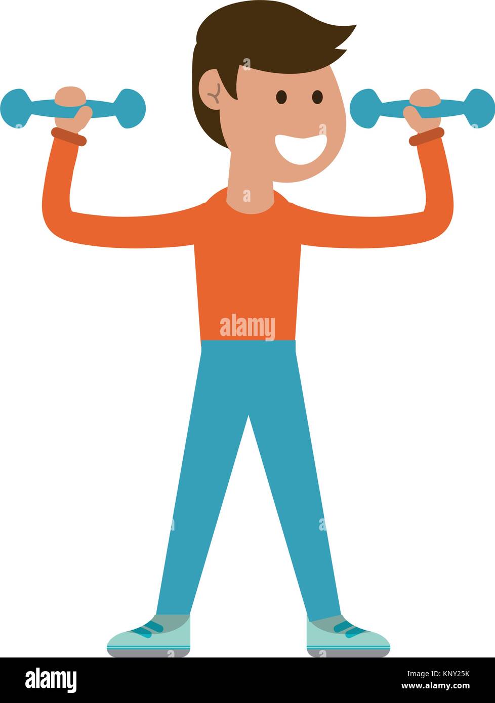 Man doing exercise with dumbbells cartoon Stock Vector Image & Art - Alamy