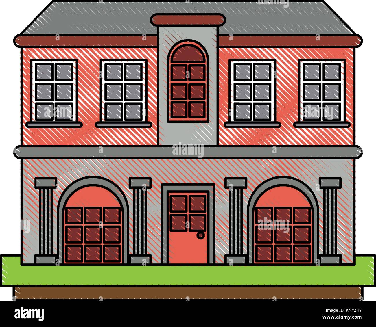 Front porch columns Stock Vector Images - Alamy